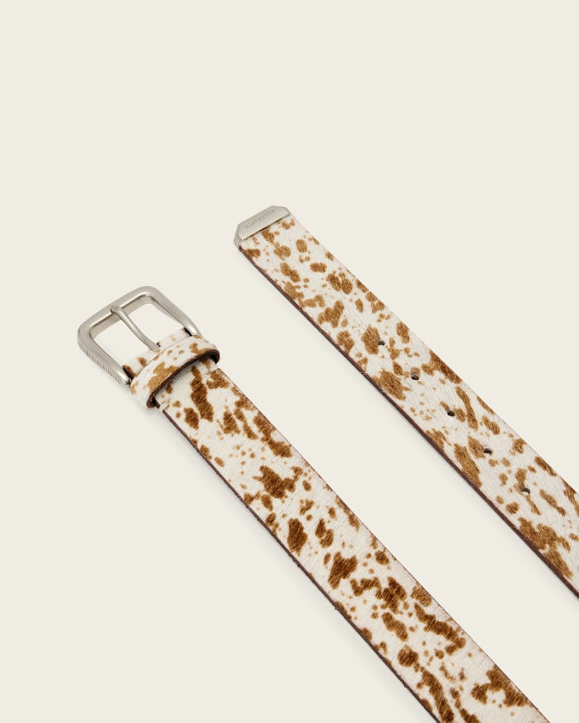 Ash Hair Calf Leather Belt White | ALLSAINTS DE